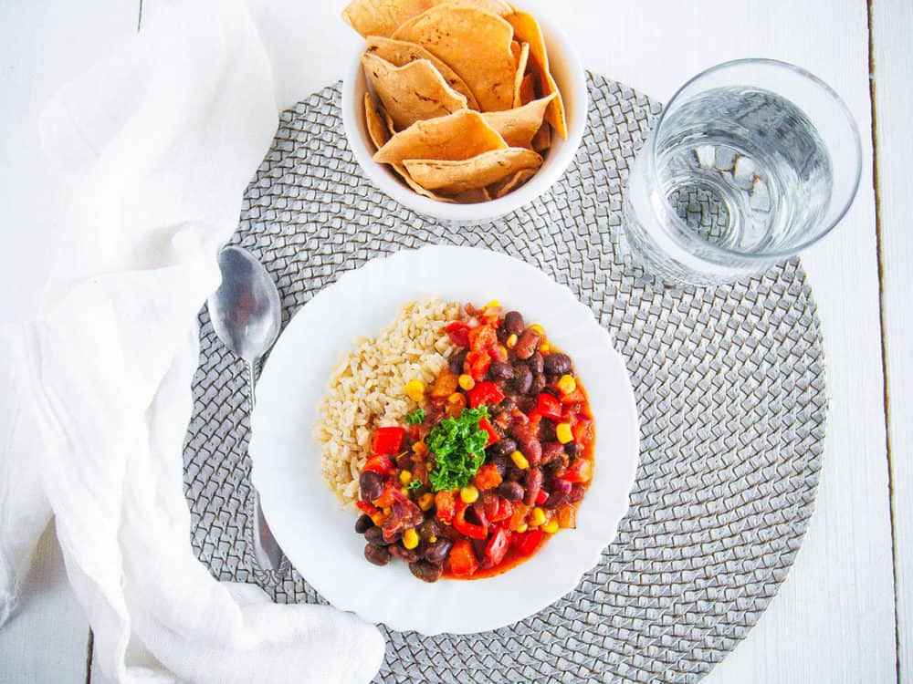 Vegetarian Stew Recipe with Beans and Rice - The Picky Eater