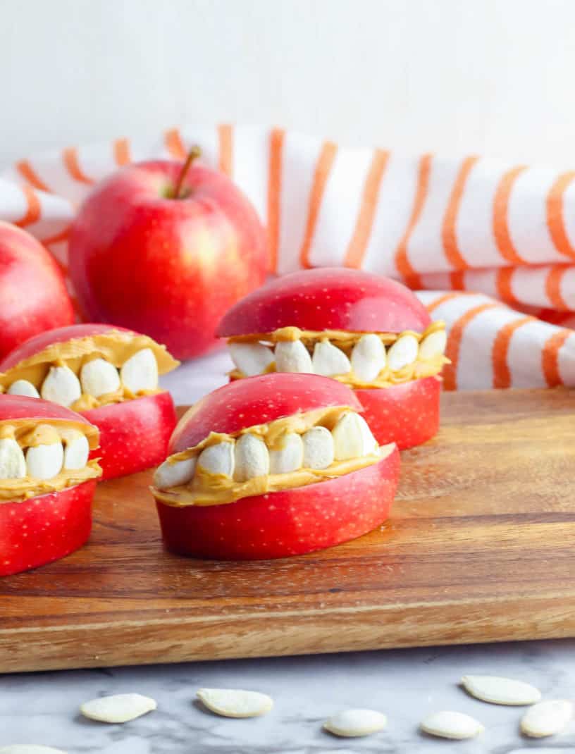 Funny Face Halloween Apples (Kid-Friendly) | The Picky Eater