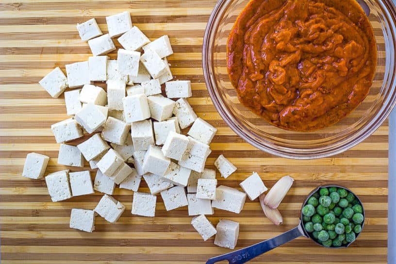 Vegan Matar Paneer (with Tofu Paneer!) | The Picky Eater