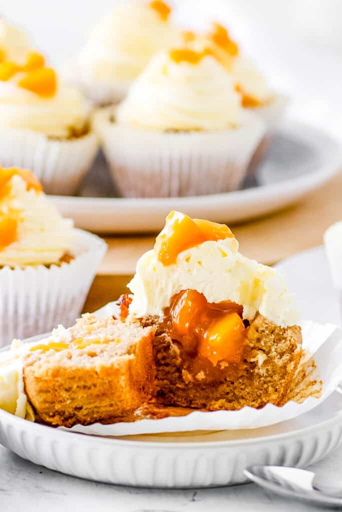 Peach Cupcakes With Vanilla Buttercream | The Picky Eater